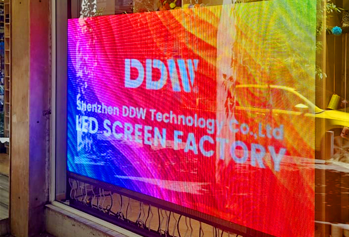 Holographic led film screen for Retail Store in Greece - DDW Display